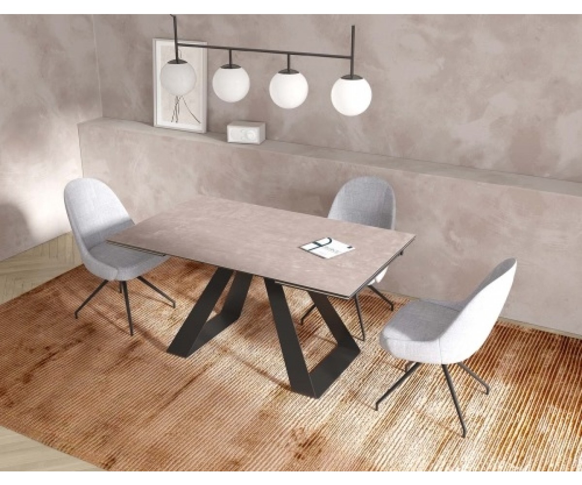 Esstisch Keramik, Tisch zementgrau, Esstisch ausziehbar,150/230 x 100 x ...