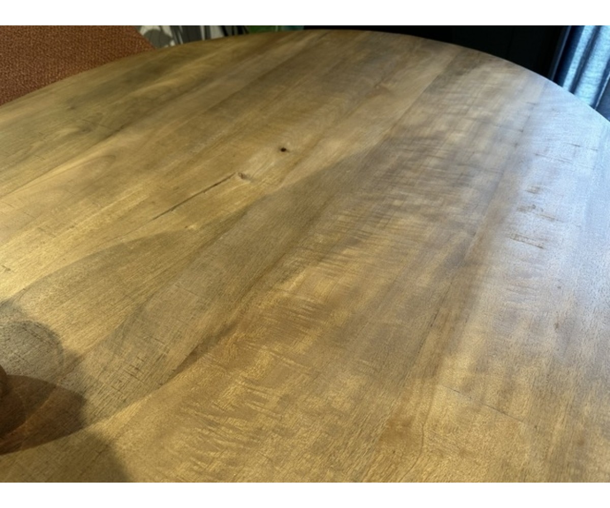 Tisch oval Massivholz, Esstisch Naturholz-braun, ovaler Tisch Holz ...