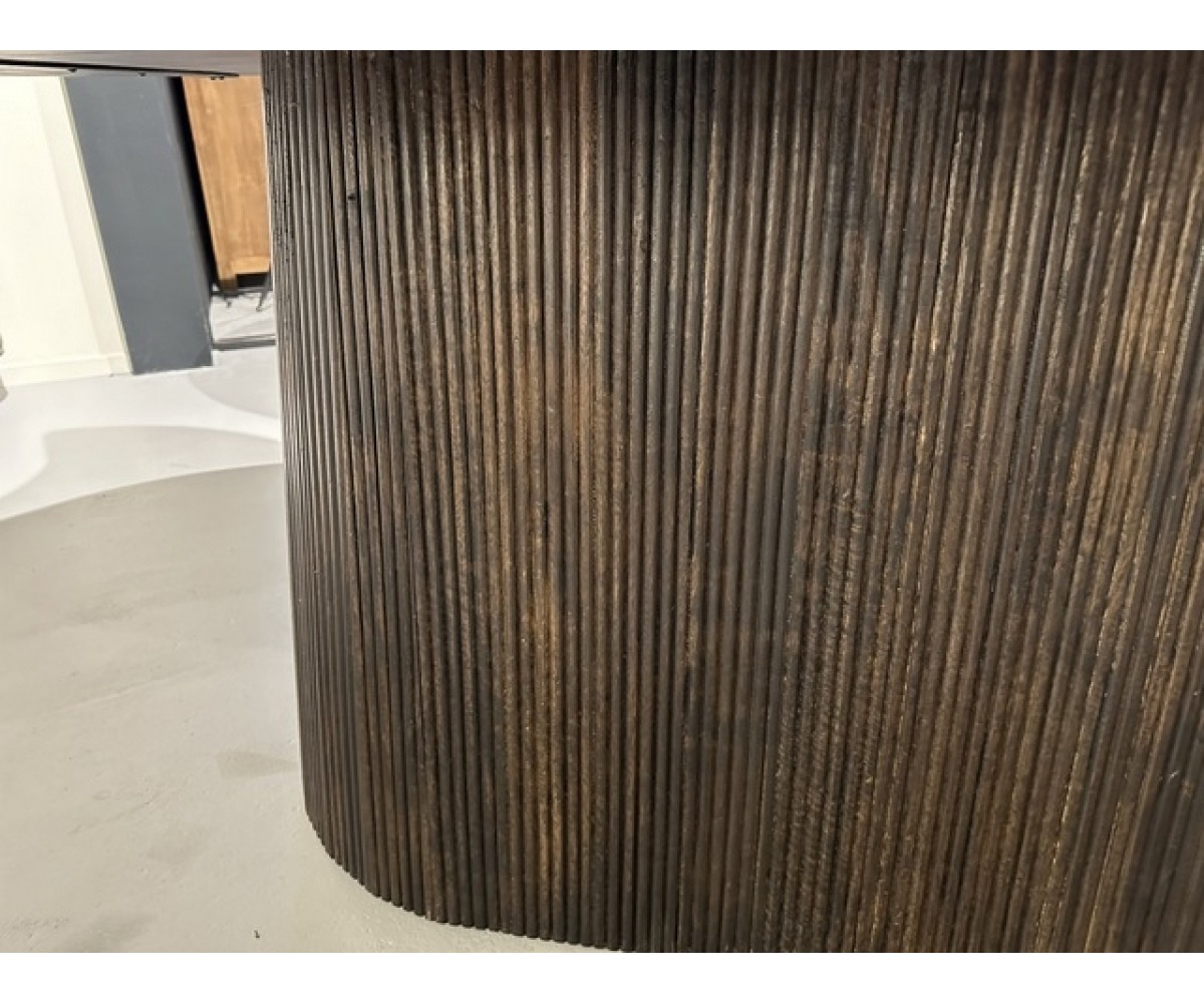 Tisch oval Massivholz, Esstisch braun, ovaler Tisch braun Holz, Breite ...