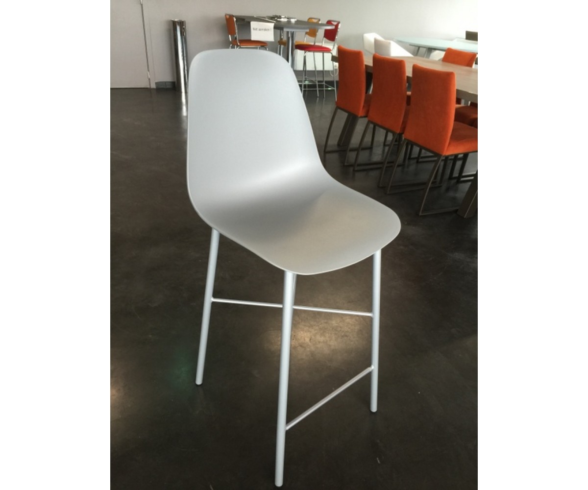 PRO Barstuhl weiß Barstuhl Metall-Kunststoff weiß, Sitzhöhe 65 cm