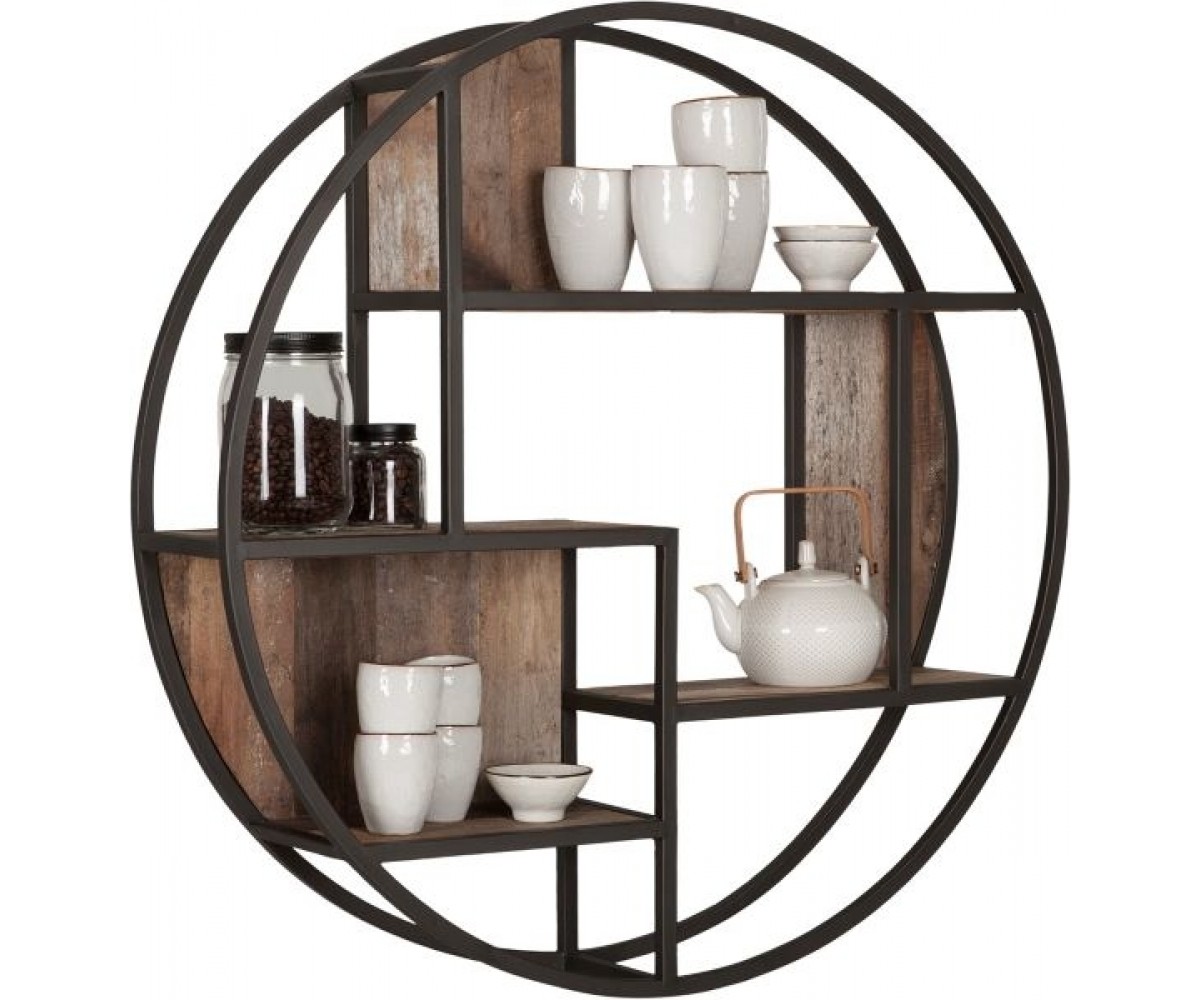 Regal Altholz, Regal Industriedesign, Wandregel rund, recyceltes ...