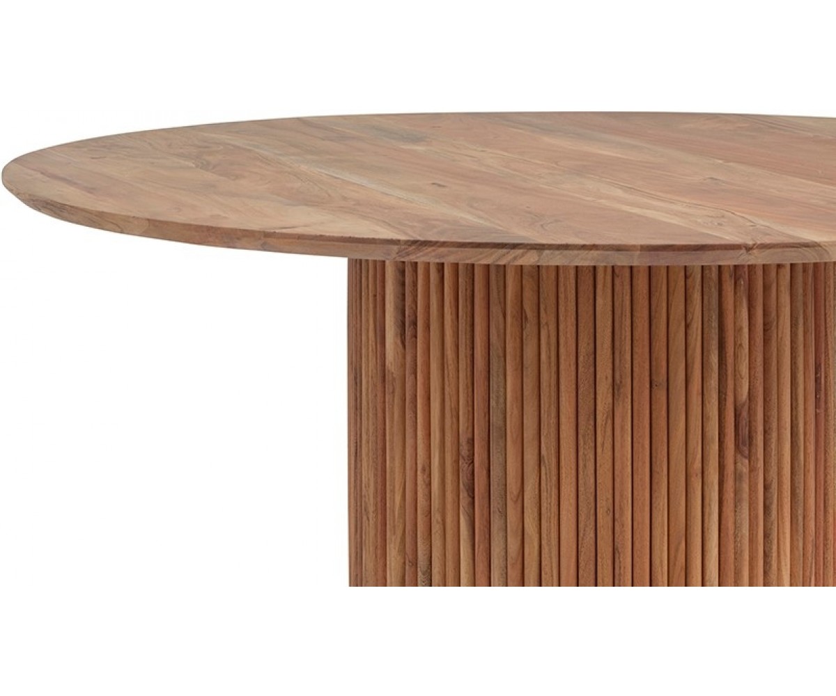 Runder Esstisch Naturholz-Farbe, Tisch rund Massivholz, runder Tisch ...