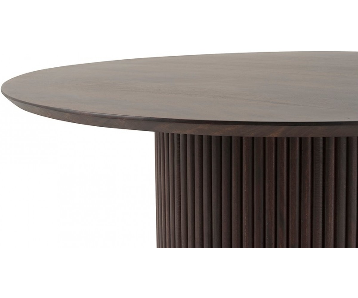 Runder Esstisch braun, Tisch braun rund Massivholz, runder Tisch ...